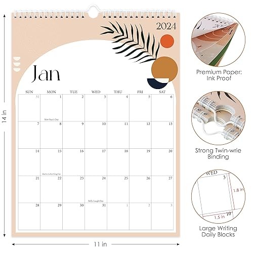 Calendar 2024-2025 Wall Calendar.Jan 2024-June 2025.18months Monthly ...