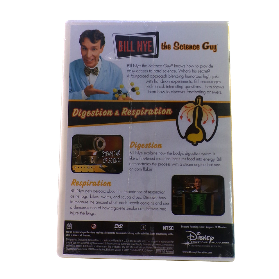 Disney presents BILL NYE THE SCIENCE GUY "Digestion & Respiration" DVD ...