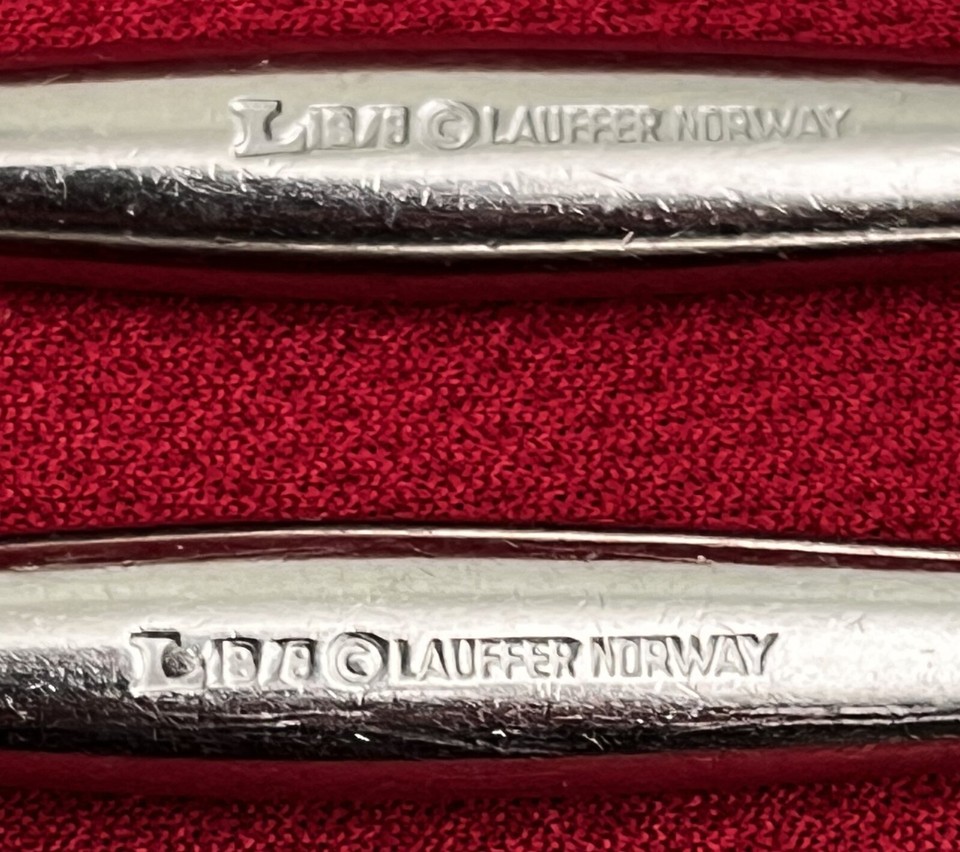 Two Lauffer Design 3 Stainless 18/8 Flatware 7 1/8" Round Soup Spoons ...