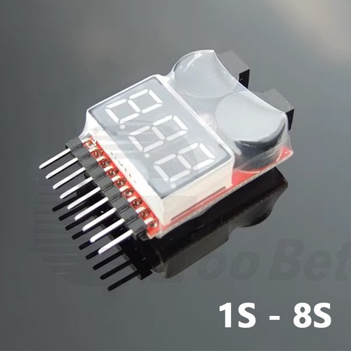 Lipo Battery Low Voltage Buzzer Alarm 1S-8S Volt Tester Checker LED ...
