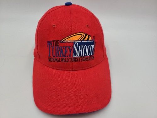 Vintage National Wild Turkey Federation NWTF Turkey Shoot Strapback Hat Cap Red | eBay