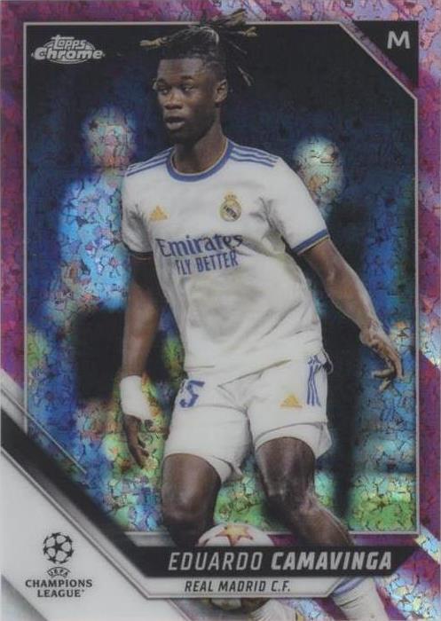 2021-22 Topps Chrome UCL - Eduardo Camavinga #115 Pink Mini-Diamond ...