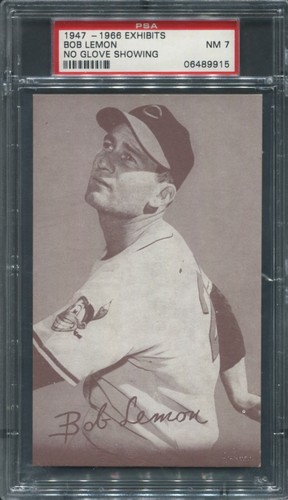 PSA 7 1947-66 1947-1966 Exhibits Bob Lemon / No Glove Showing / HOF | eBay