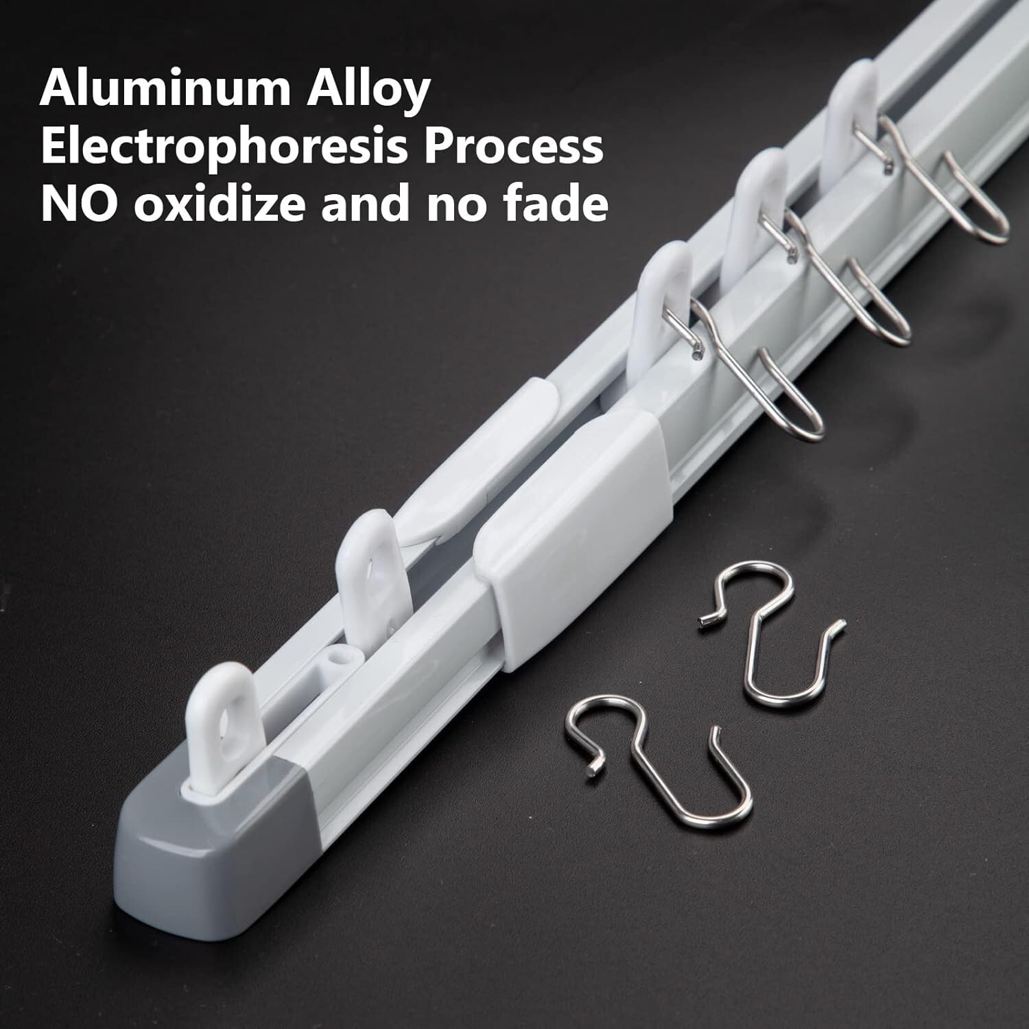 Retractable Ceiling Curtain Track (4.8-8.15ft) with Silent Rollers ...