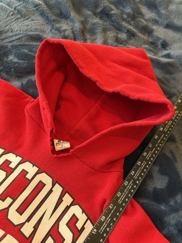 Vintage Red Wisconsin Badgers College Russell Hoodie Sweatshirt sz ...