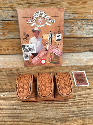 Vintage 70-80's Tex Shoemaker 101 K Brown Basket Leather Triple Loader ...