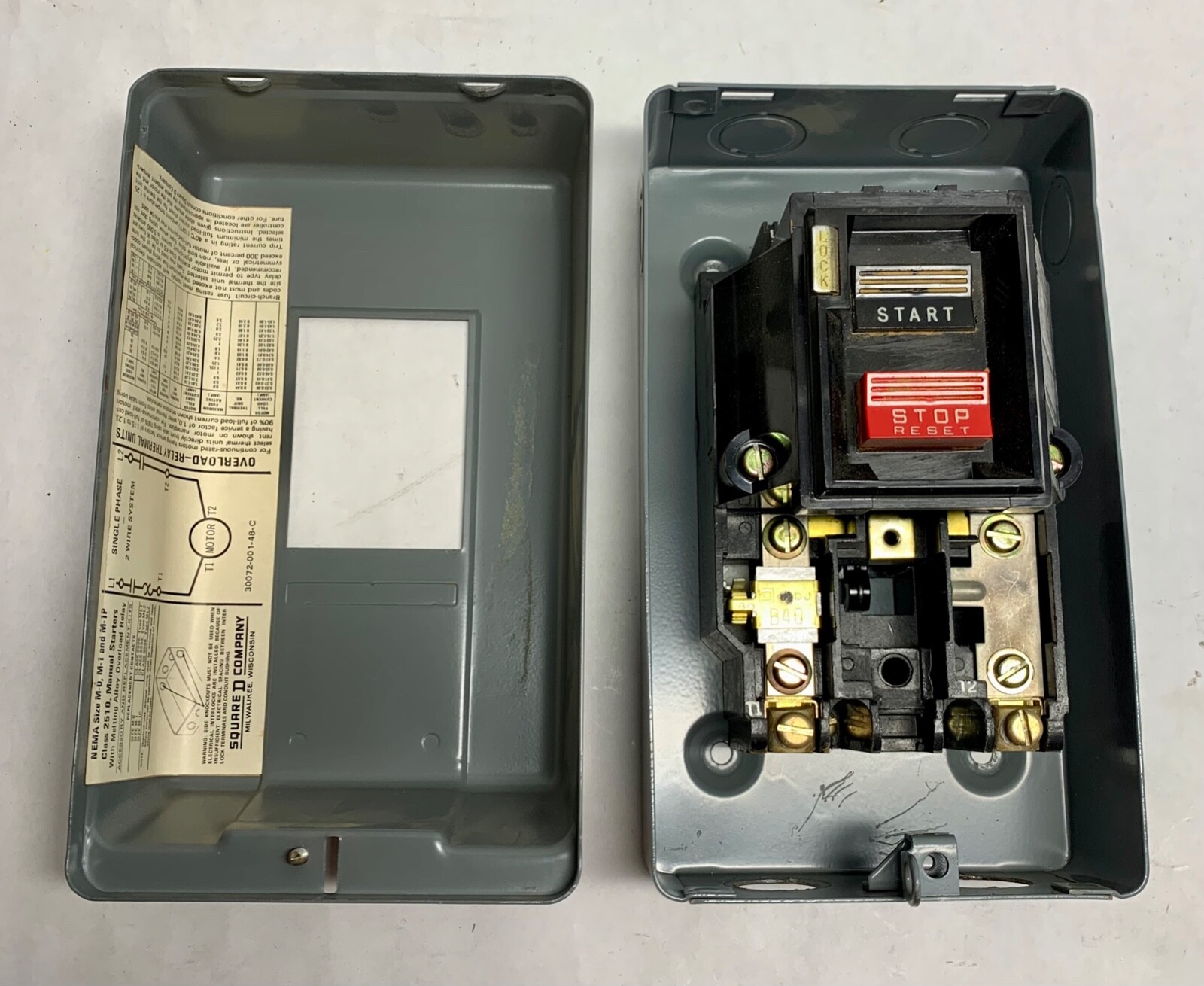 Square D 2510 Manual Motor Starter Size M-1 1PH 2-3 HP (101817) | eBay