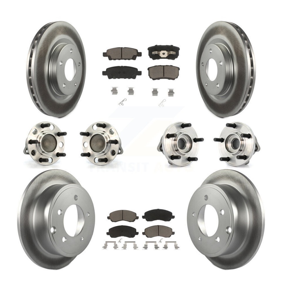 Front Rear Hub Bearing Coated Brake Rotor Pads Kit (10Pc) For Chrysler ...