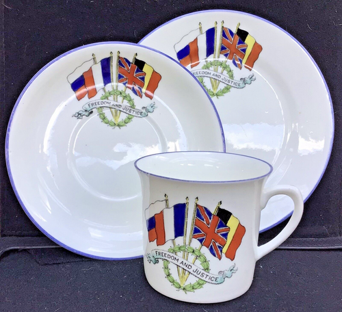 Antique Tea Trio ROYAL COLESTON 1914 Freedom And Justice | eBay Australia