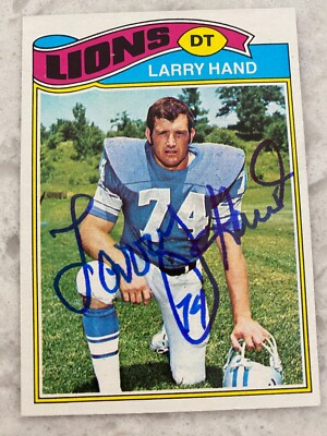 Larry Hand Signed DETROIT LIONS Card 1977 Topps | eBay