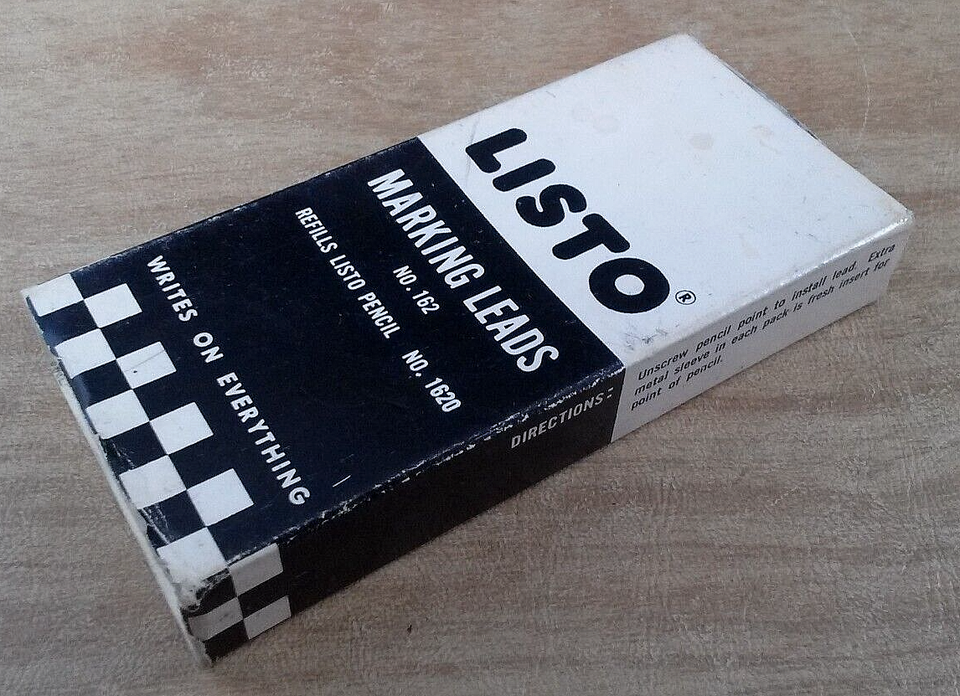 Vintage Listo Marking Leads Black No 162 for Pencil 1620 - 11 packs 66 ...