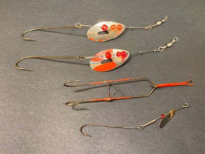 VINTAGE Fishing Lures, 3 Spinner type, 1 Minnow Harness type | eBay