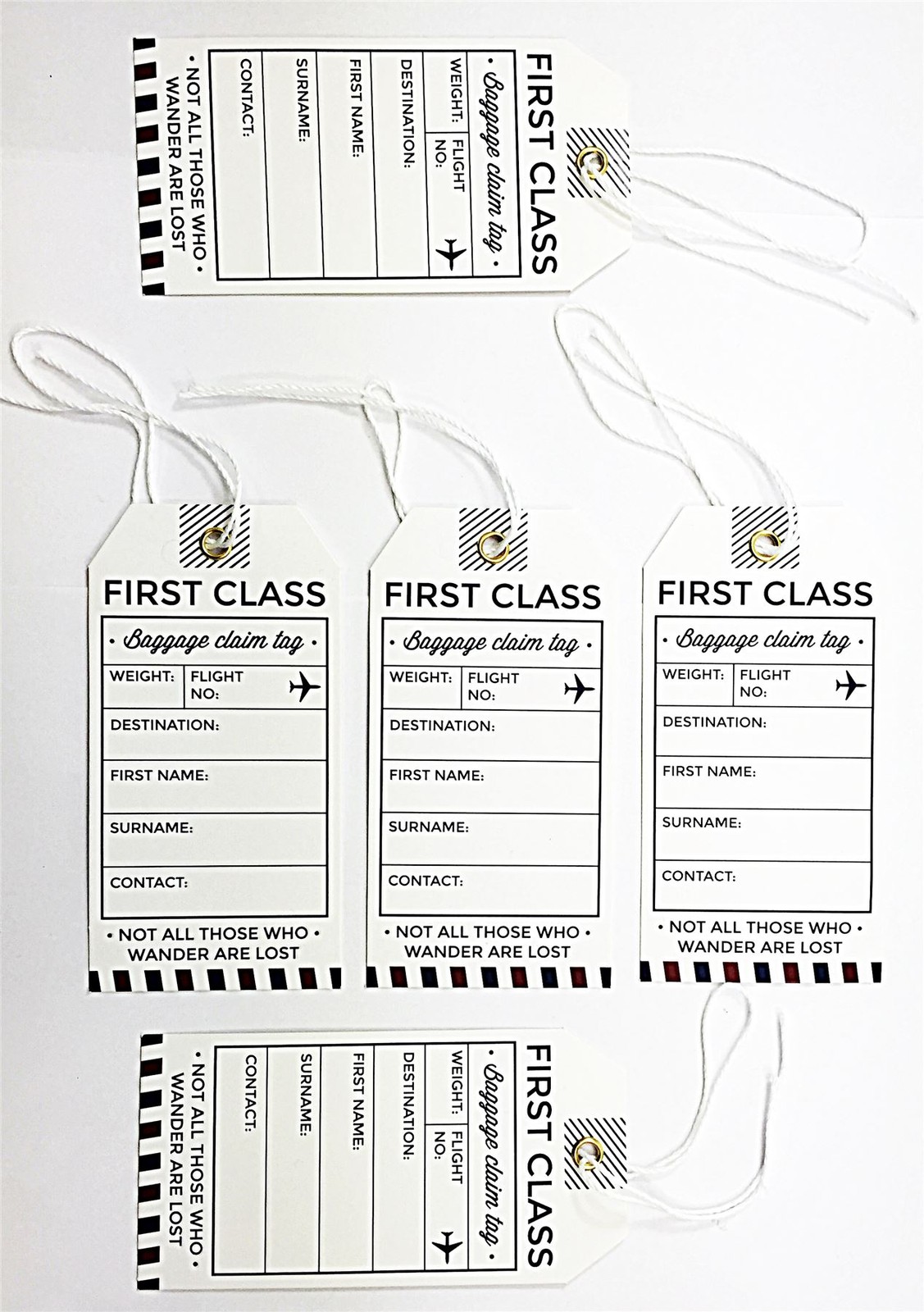 5pk Crafting Tag Paper Label Travel Luggage Suitcase Bag Travel Holiday ...