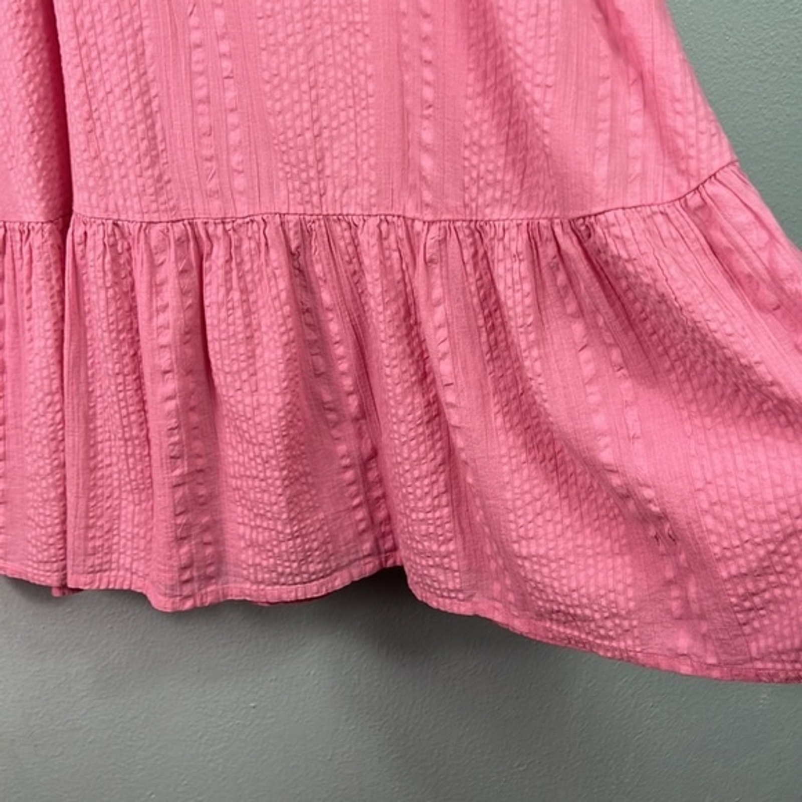 Urban Outfitters Maisy High Neck Frock Pink Ruffle Dr… - Gem