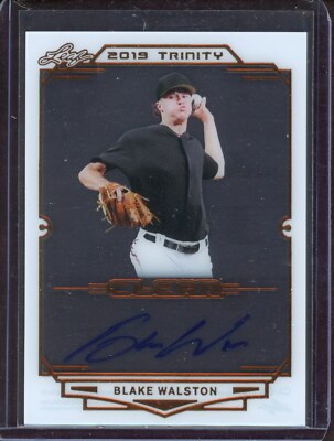 2019 Leaf Trinity Baseball Blake Walston Arizona Diamondbacks Clear ...
