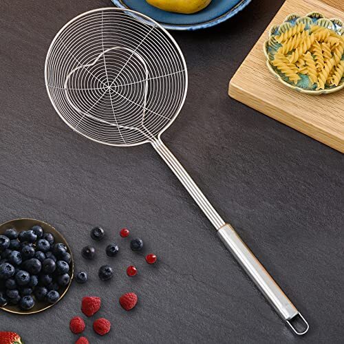 Spider Skimmer Strainer Ladle Deep Frying Chinese Spoon and Stainless ...