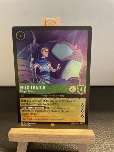 Disney Lorcana Milo Thatch King of Atlantis 80/204 Legendary Non foil ...