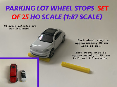 Ho Scale PARKING WHEEL STOPS (1:87) SET (25) 📦 SAME DAY SHIP 🟠 READ ...