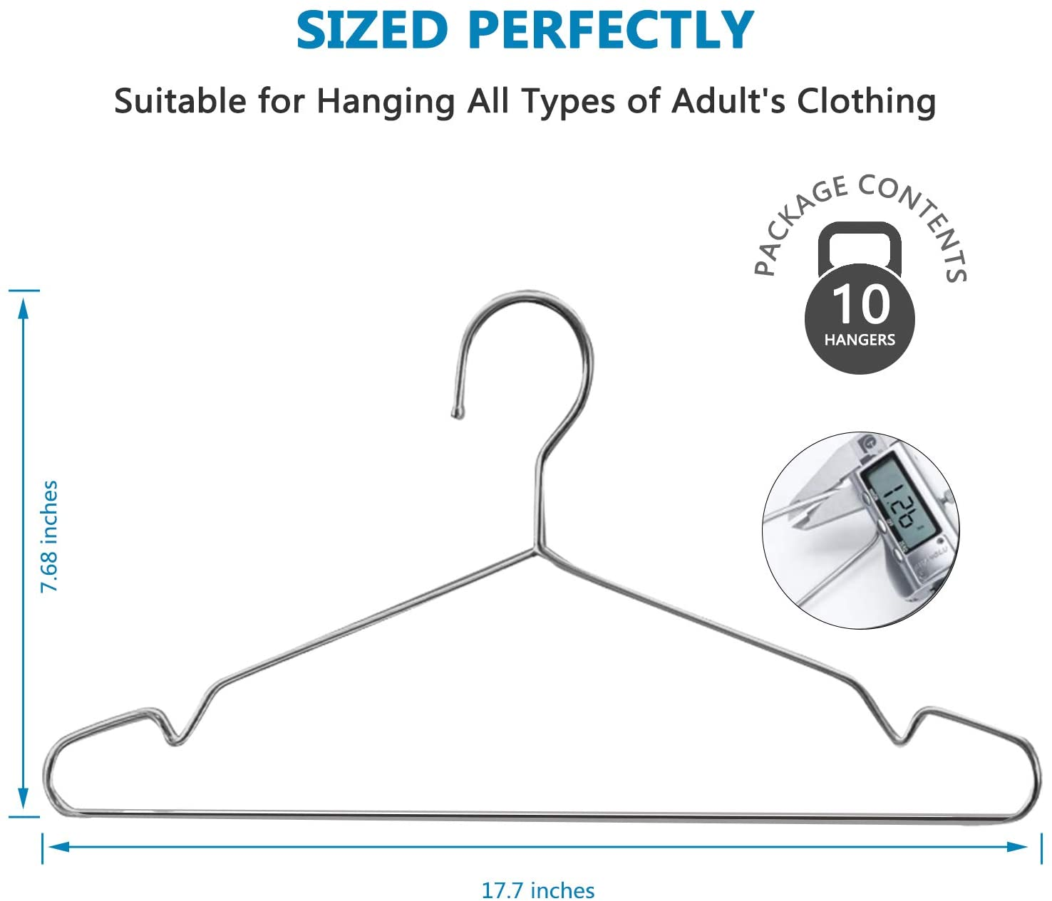 Wire Coat Hangers Strong Heavy Duty Stainless Steel Wire Metal Hanger ...