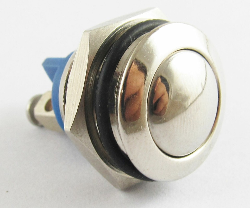 10x Metal Circle Head Push Button Momentary Horn Waterproof Switch 16mm ...