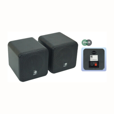 PAIR OF BLACK 4" FULL RANGE BOX SPEAKERS FOR HI-FI HOME CINEMA etc 40 ...