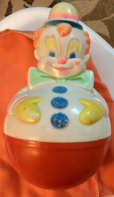 Vintage Roly Poly Musical Clown Baby's Toy Sanitoy, Inc. 1977 | eBay