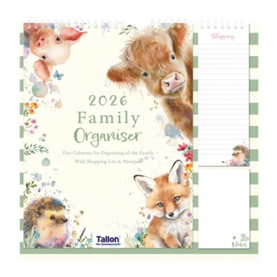 2026 Family Organiser 5 Column Calendar with Notes & Shopping List ...