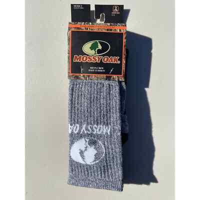Mossy Oak Mens Crew Socks 2 Pairs Adult Shoe Size 6-12 Heather Hunting ...