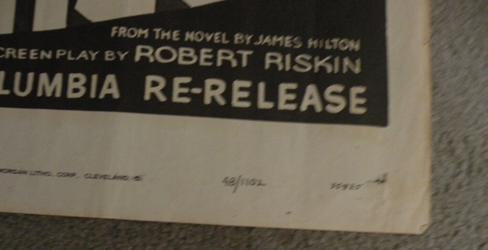 1948 Frank Capra's Lost Horizon Ronald Coleman-Jane Wyatt 27X41 movie ...