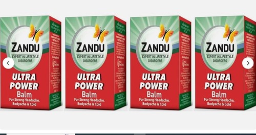 4 packs X ZANDU ULTRA POWER Balm 8ml cold headache muscle joint pain ...