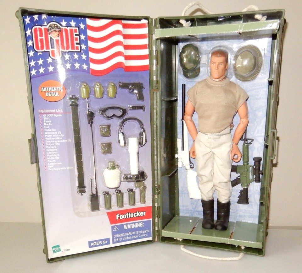 Vtg 2001 GI JOE Footlocker with Sniper Gear; Joe + Gear are Factory ...