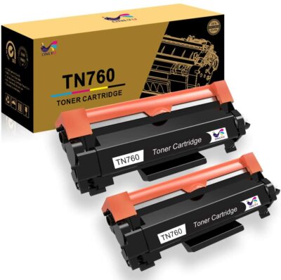 2x High Yield TN760 TN730 w/ Chip for Brother TN-760 HL-L2390DW HL ...