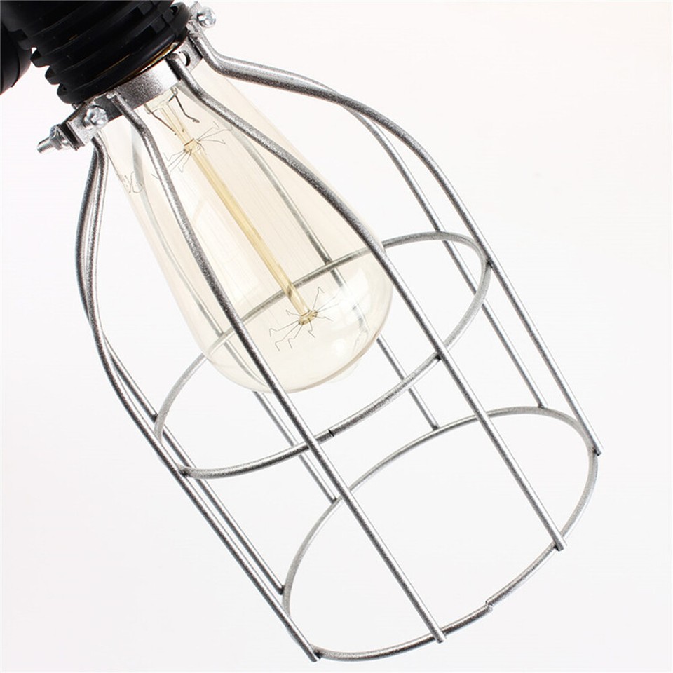 Retro Metal Cage Industrial Wire Frame Pendant Light Loft Ceiling Lamp ...
