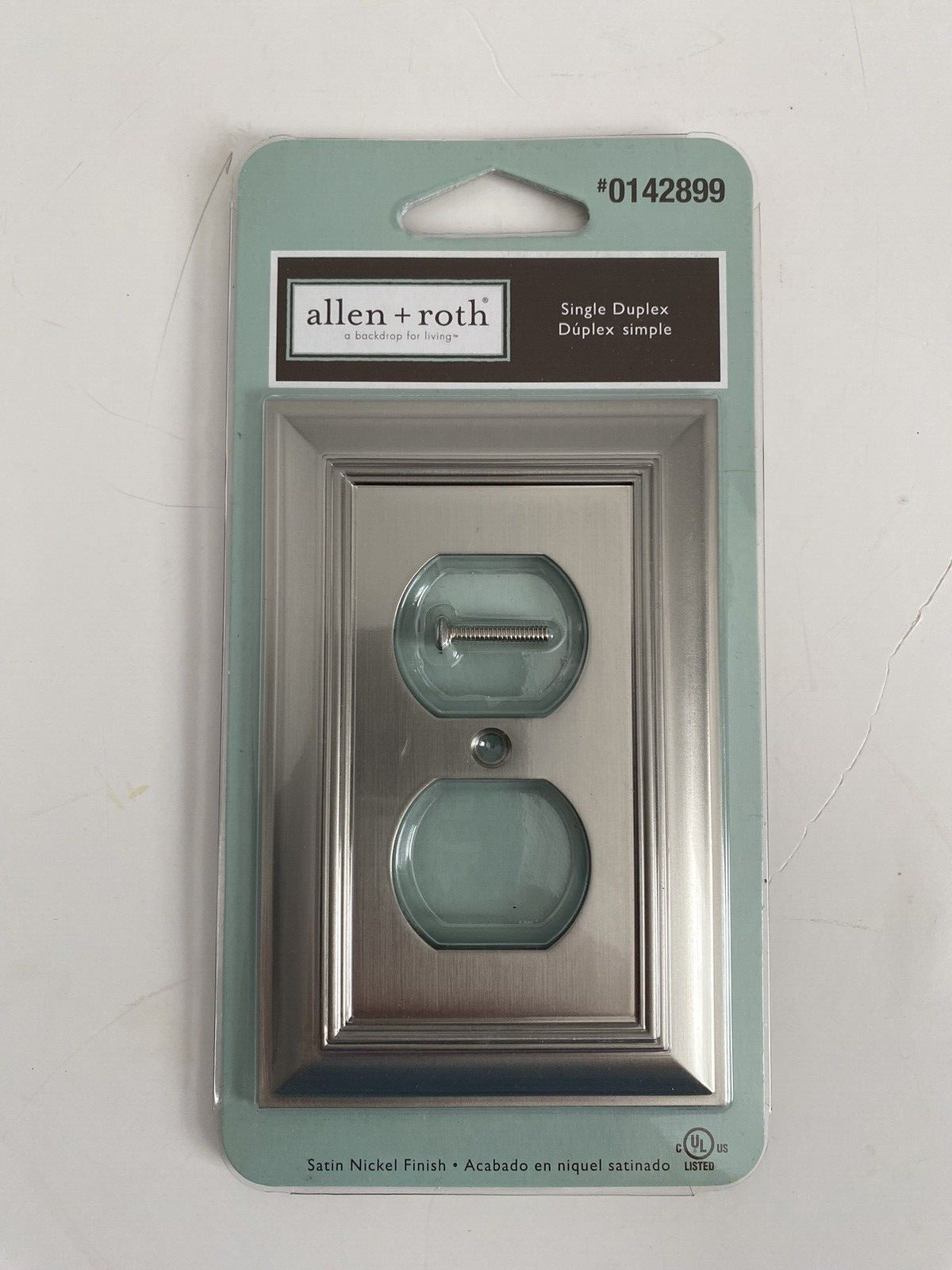 Allen + Roth Single Duplex Wall Plate Satin Nickel 0142899 Outlet Cover ...