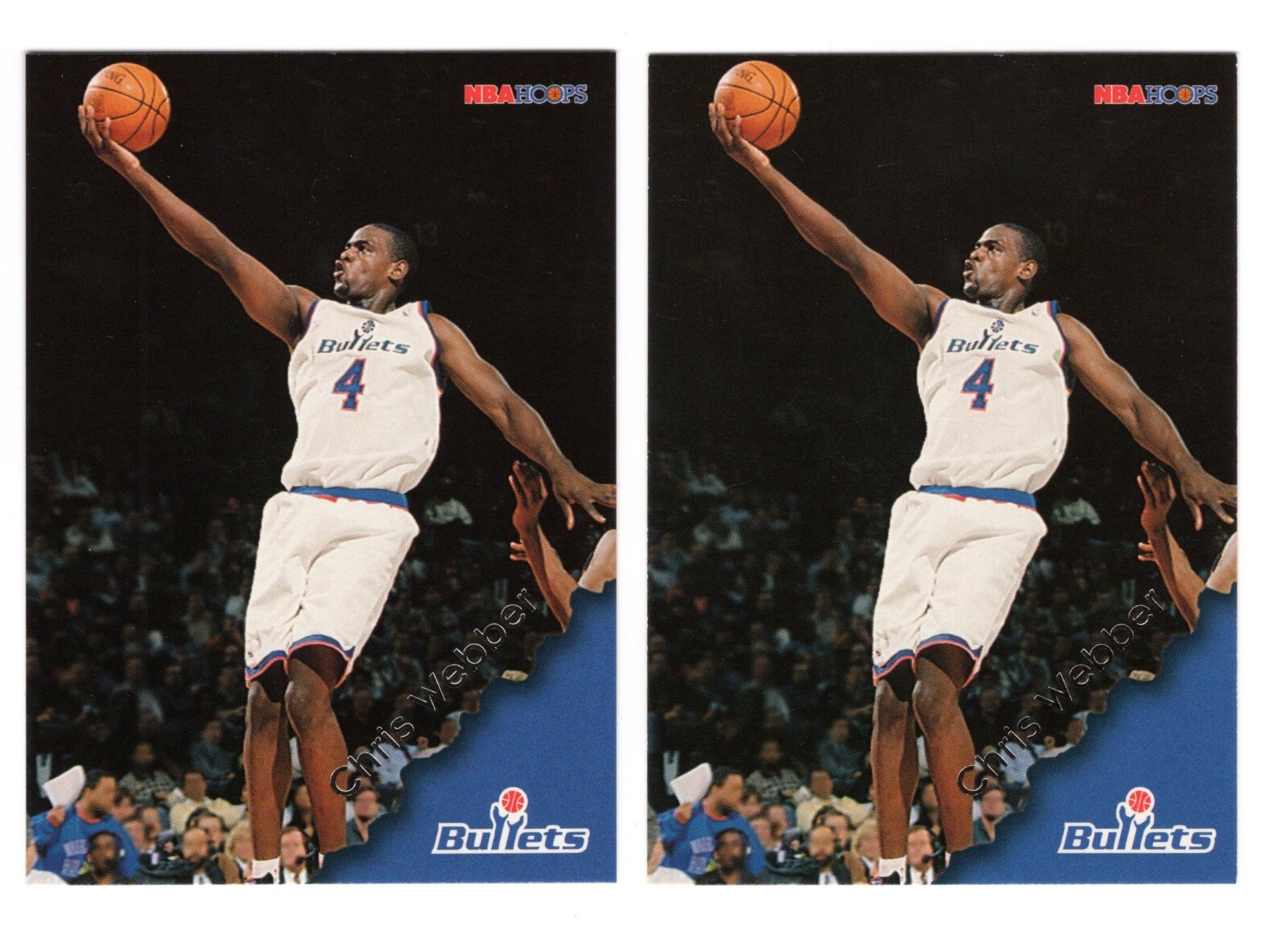 (2) 1996-97 NBA HOOPS CHRIS WEBBER CARD #174 LOT **NM-MT** WASHINGTON ...