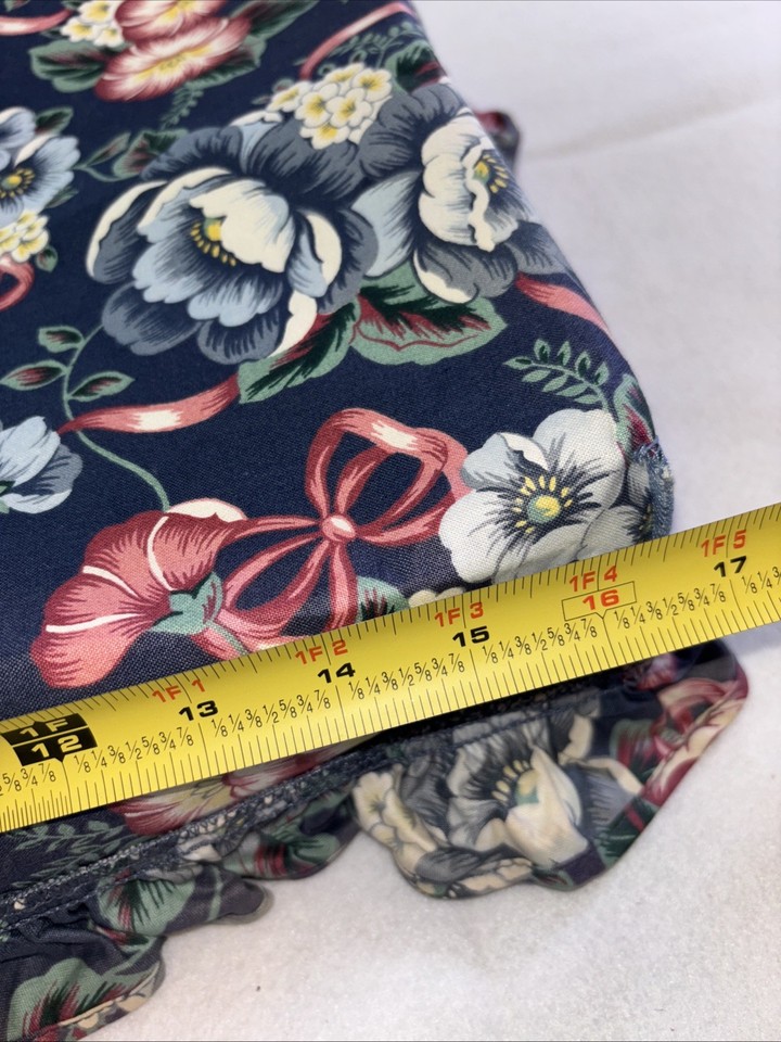 Vintage Longaberger Basket Fabric Liner Blue Floral Lg Rectangle 17”x ...