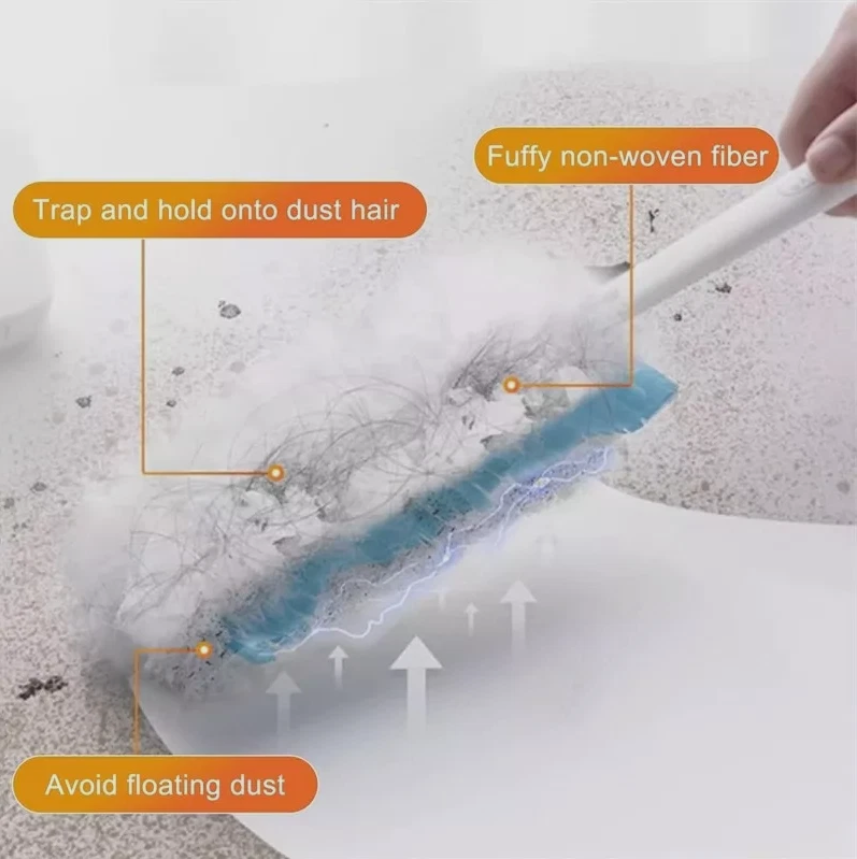 Flash Dust Magnet Fluffy Duster Kit with Extendable Long Handle & 50 ...