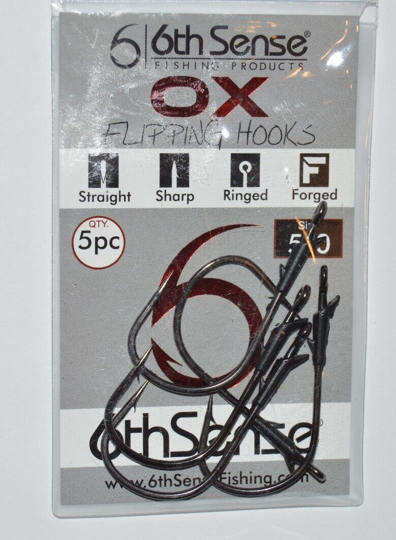 6th sense ox flippin hooks 5/0 bass flipping hook 5pc per pack hkox-50 ...