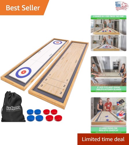 Versatile Shuffleboard and Curling Set with Sliding Pucks - All Ages ...