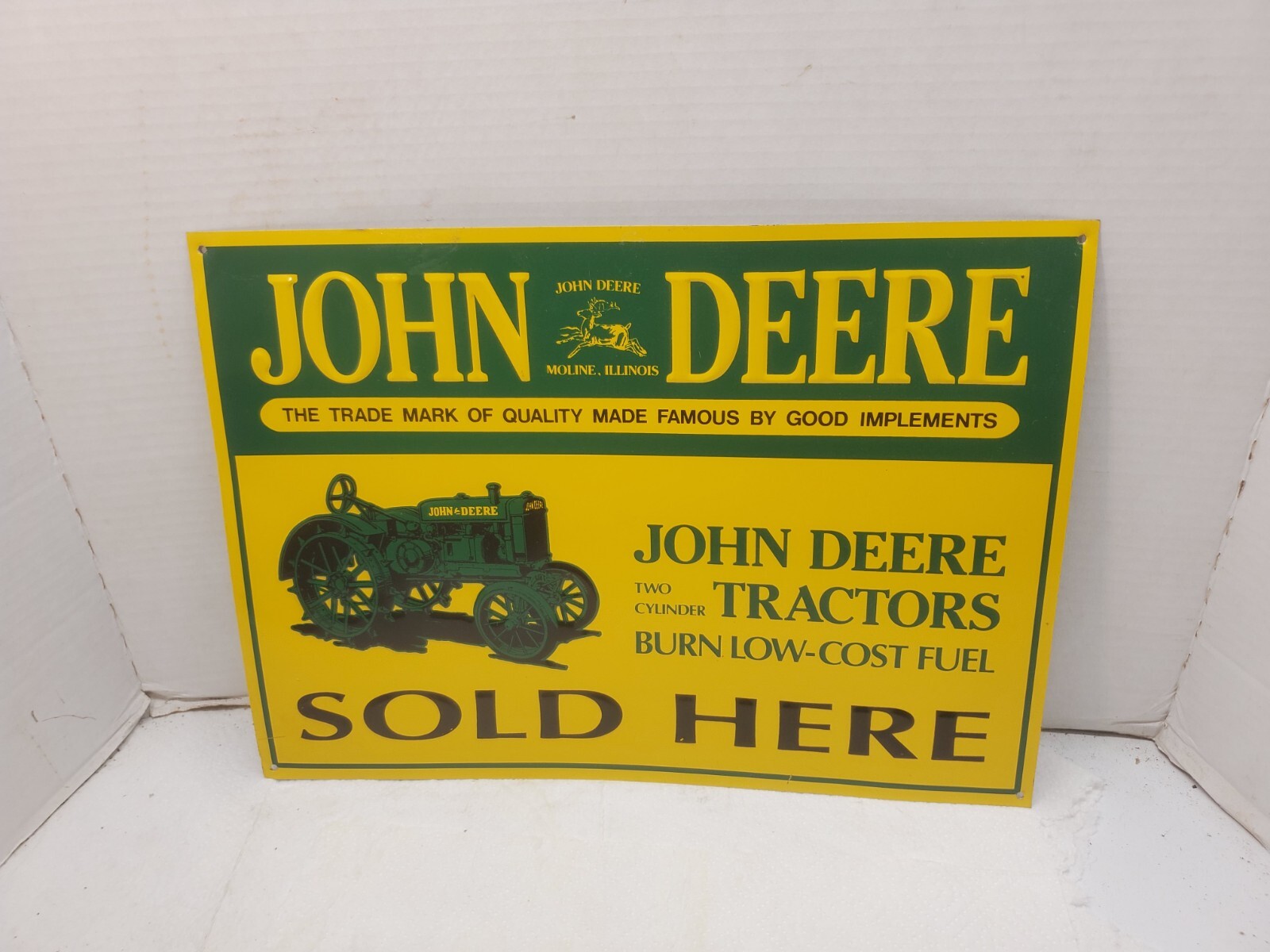 15" x 11" metal sign john deere tractors sold here raised letters farm ...