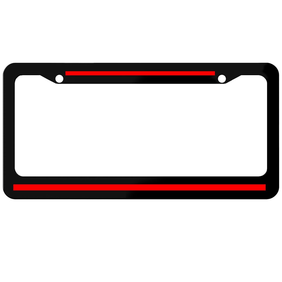 2Pcs Metal Red Line Car Accessories SUV License Plate Frame Covers For ...