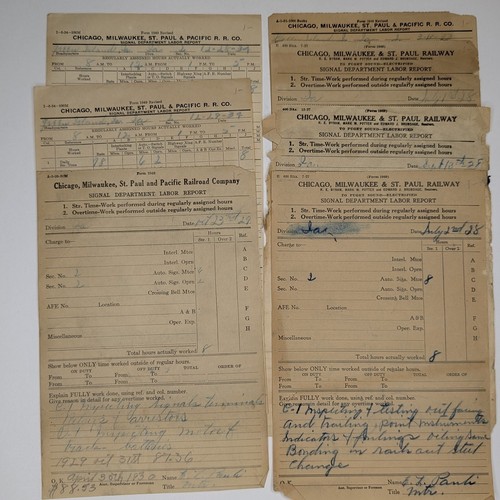 LOT c1930s Chicago Milwaukee St. Paul Pacific Railway Forms Signal ...