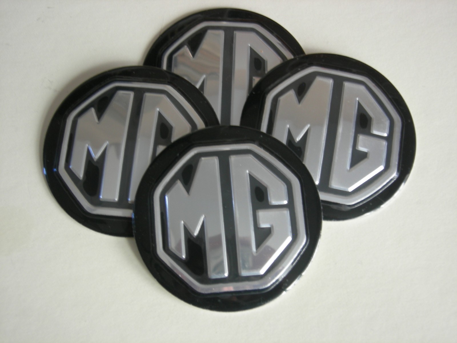 MG MGB MIDGET TD TC TF WHEEL CENTER CAP EMBLEMS ALUMINUM STICKERS CONED ...