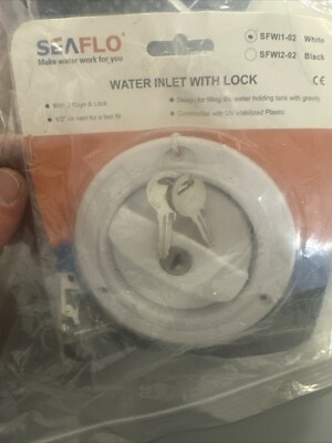 SEAFLO Water Inlet White with Lock White Hard Plastic. | eBay