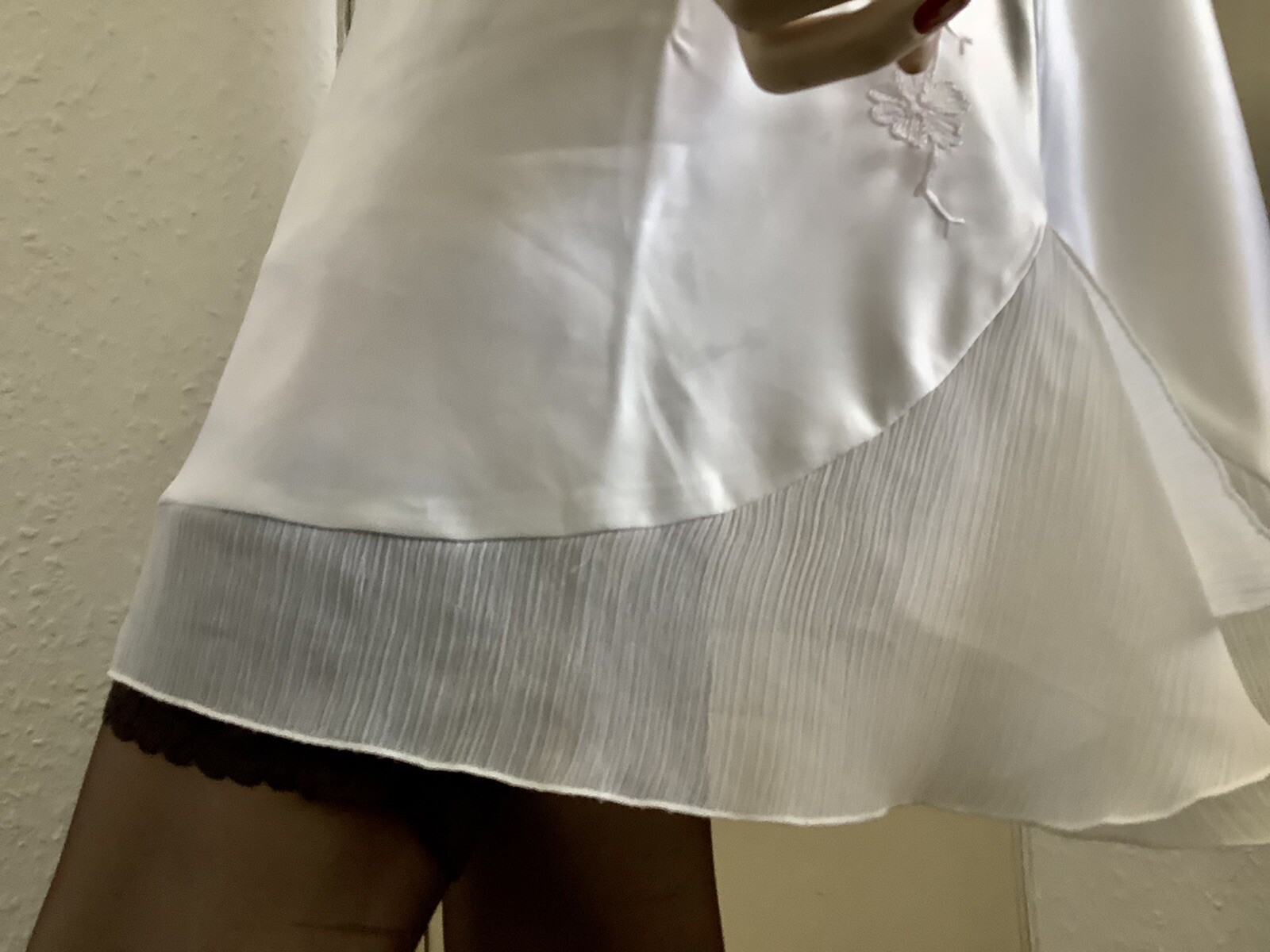 Beautiful Janet Reger Ivory Shiny Satin & Lace Nighti… - Gem