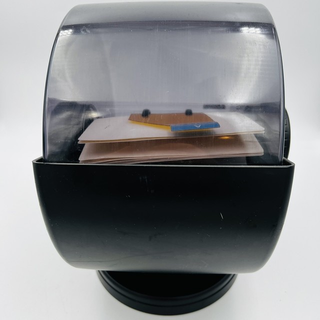 Vintage Rolodex SW 24 Faux Wood Large Round File Index Cards Swivel ...