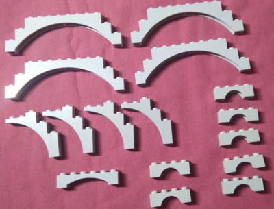 A-1 Lego Lot 16 Light Bluish Gray Assorted Arch Pieces 6108 3659 2339 ...