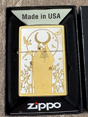 Custom Engraved Zippo Lighter with Goth skeleton and bats | eBay