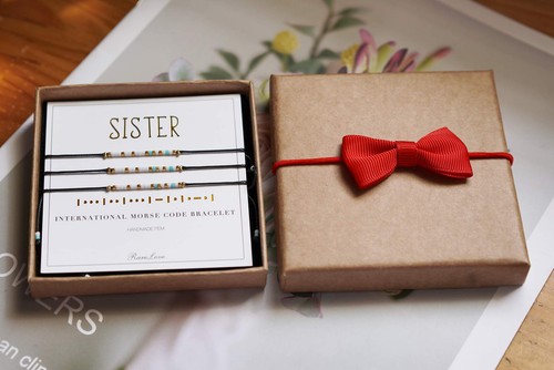3 Pieces Sisters Morse Code Bracelet Friendship Birthday Best Friends ...