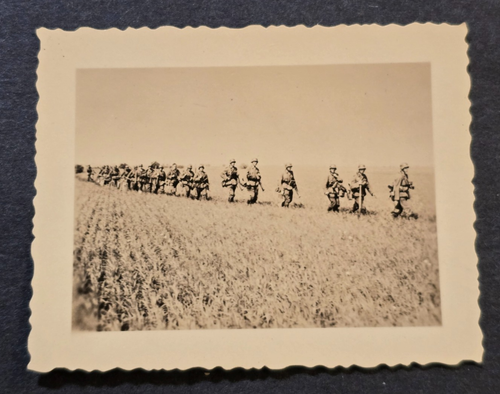 WEHRMACHT STEEL HELMET TROOPS w GEAR IN THE FIELD WW2 WWII German ...